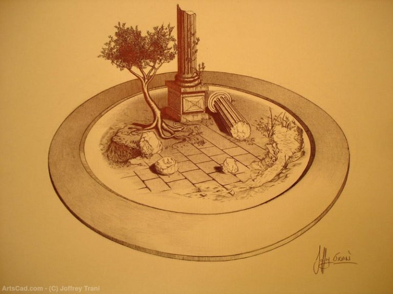 Il significato della colonna spezzata e della scritta “adhuc stat ...